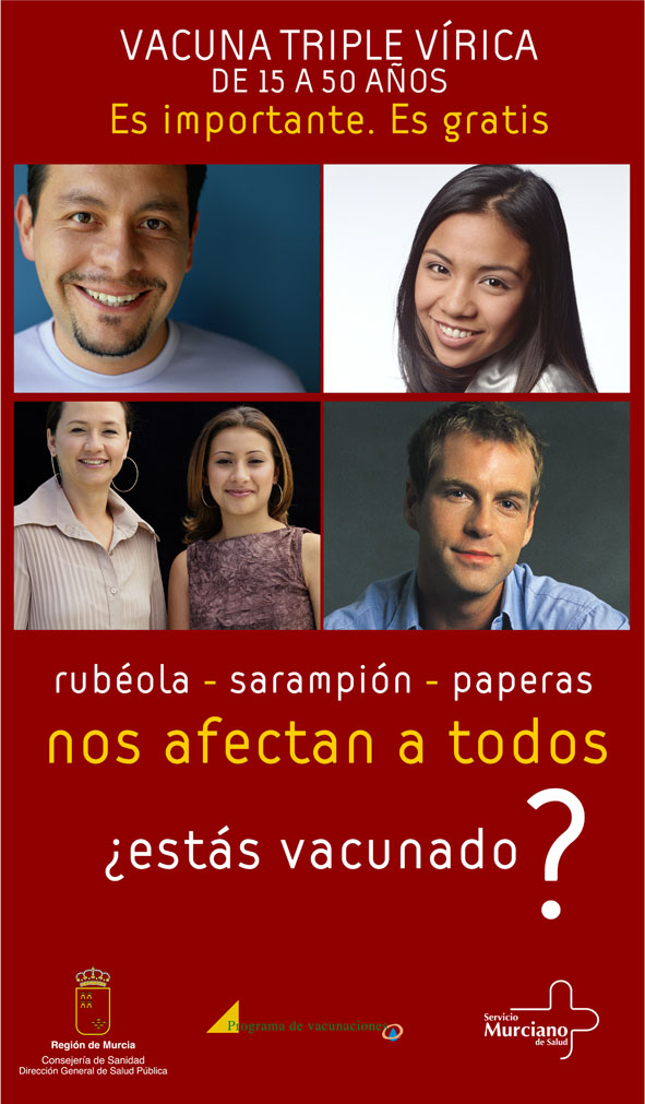 Triple vírica en la población adulta - Vacunación - murciasalud